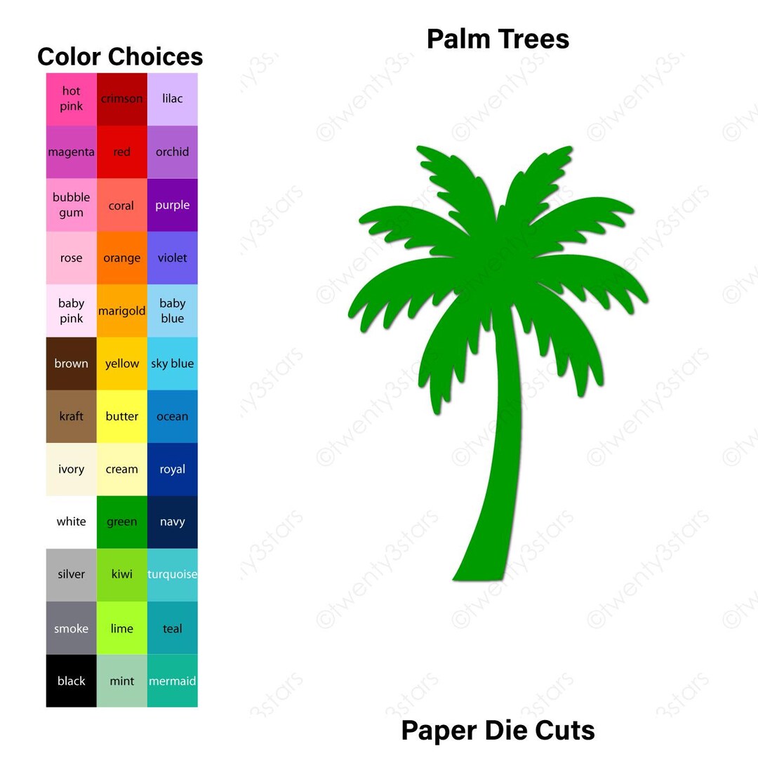Palm Tree Paper Die Cuts: Beach Wedding Decor, Vacation Gift Tags - Etsy