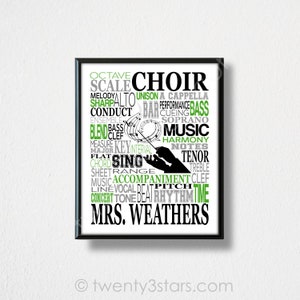 Choir Typography Poster Choir Teacher Gift Gift for Music - Etsy