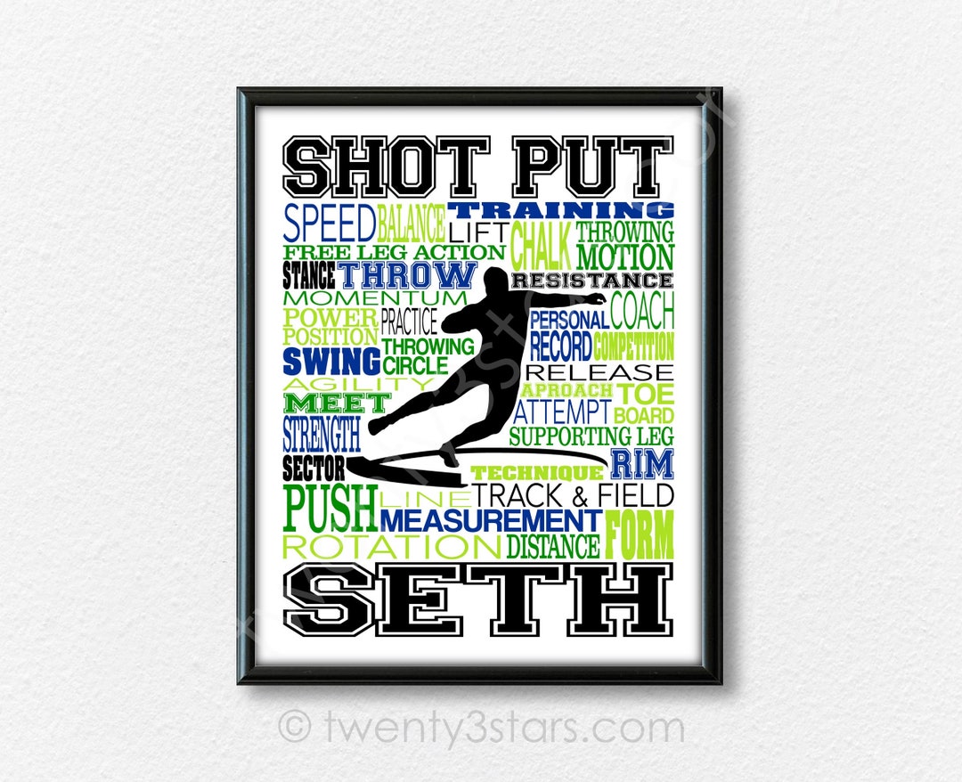 Custom Shot Put Poster Track and Field Art Track Team Gifts - Etsy