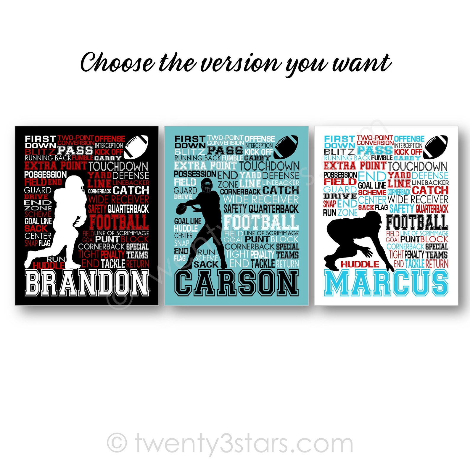 Football Typography Poster Football Art Football Team Print | Etsy