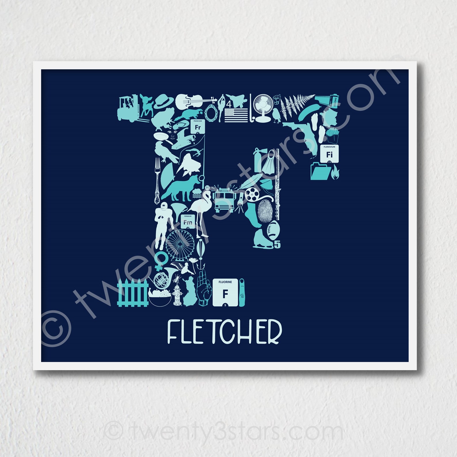 Letter F Poster Letter F is for Art F Nursery Wall Art - Etsy