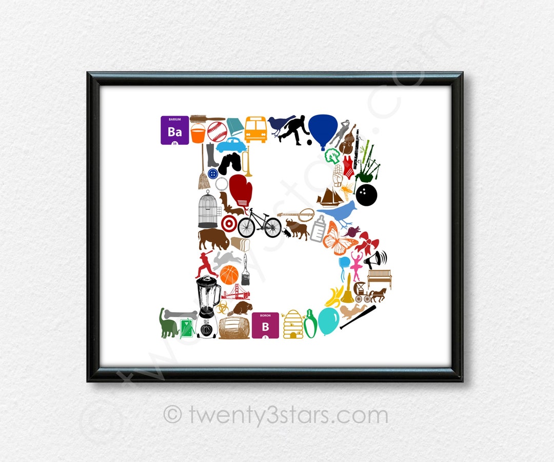 Letter B Poster Letter B is for Art B Nursery Wall Art - Etsy
