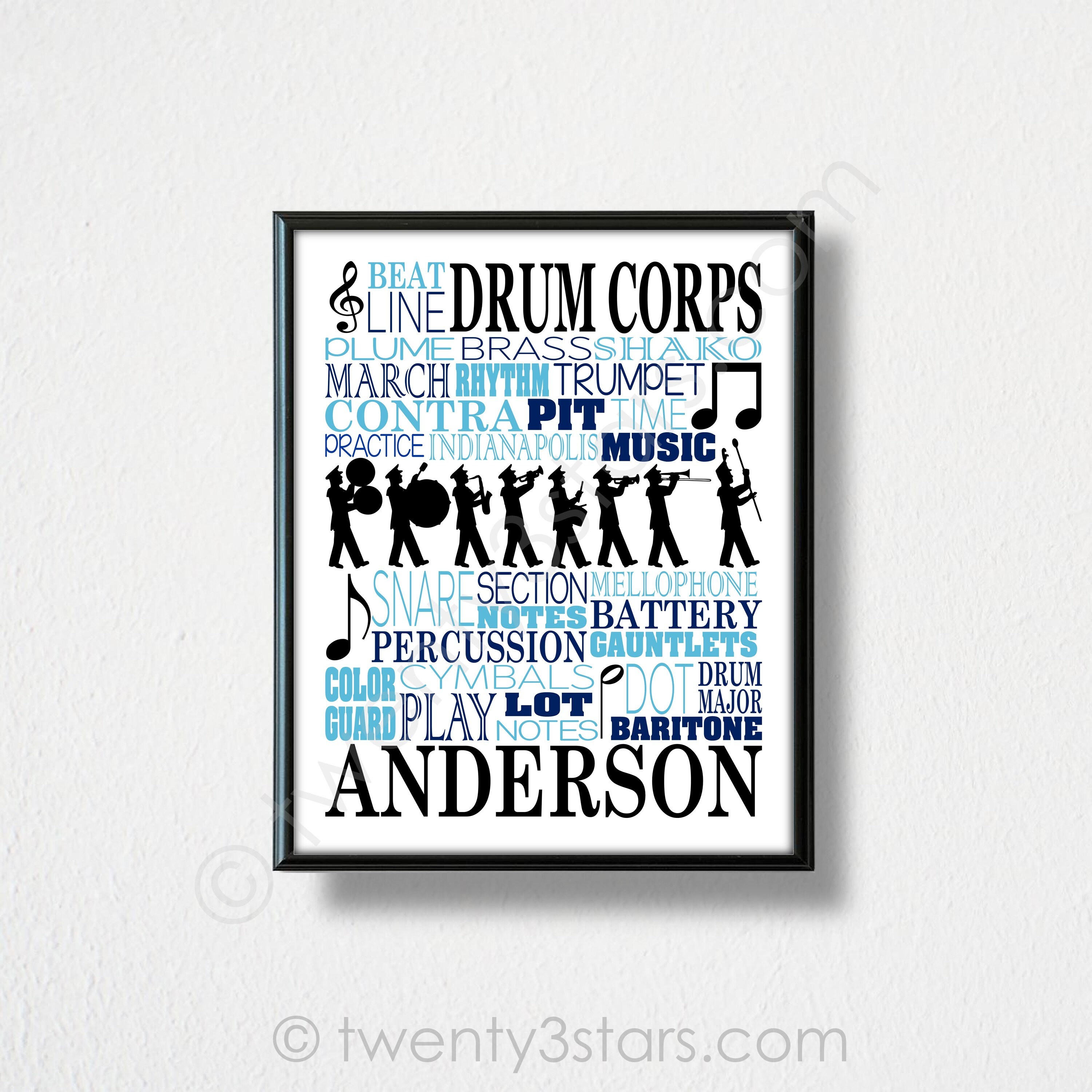 Marching Band Typography Poster: Custom Pit Percussion Art Print - Etsy
