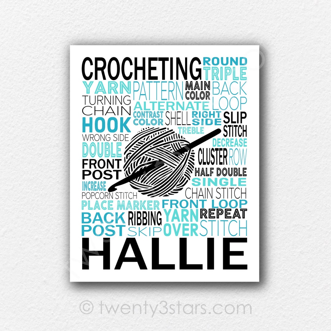 Crocheting Typography Poster, Crochet Room Art, Crocheting Gift ...