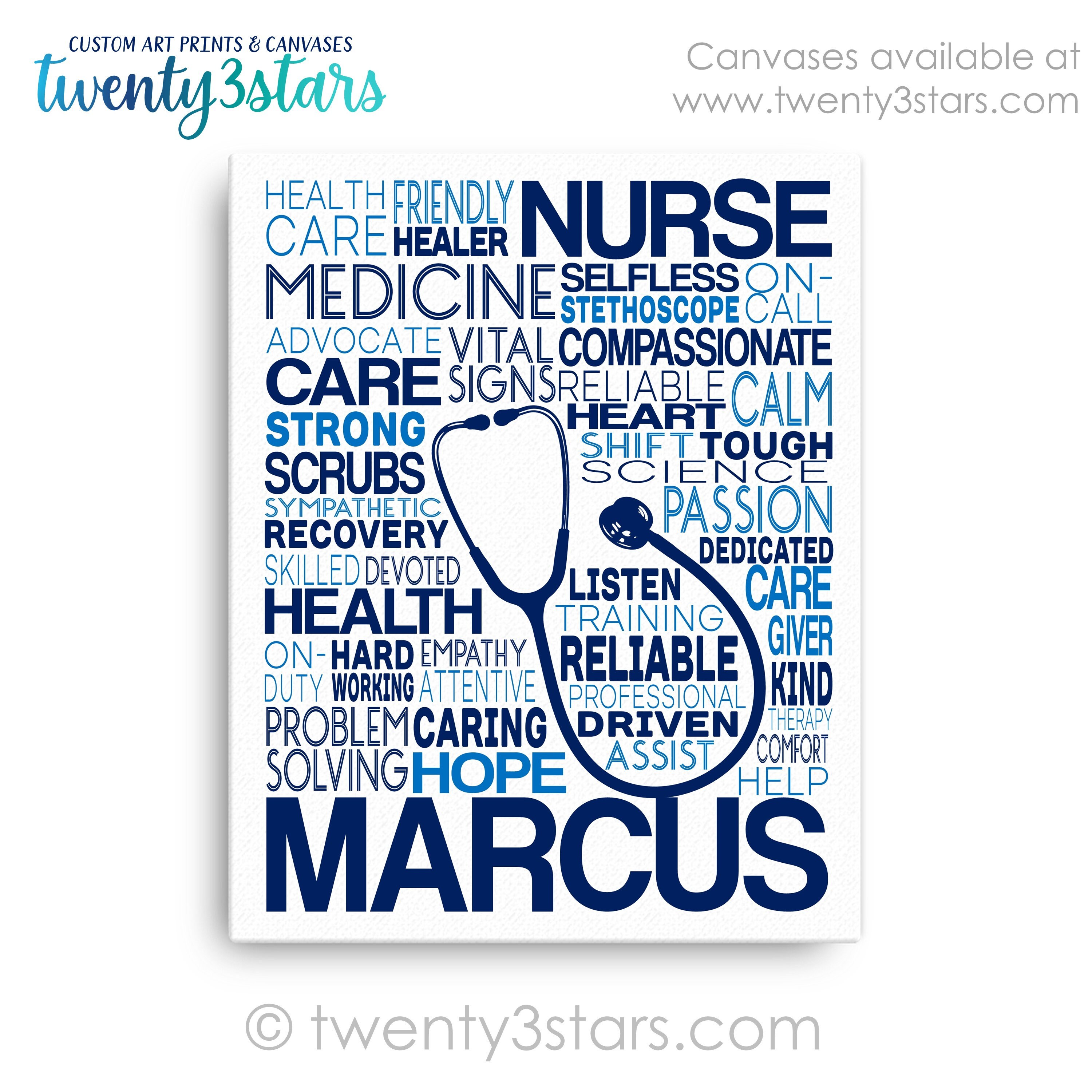 Nurse Typography Poster Nursing Student Wall Art Nurse Word | Etsy