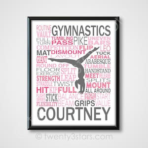 Gymnastics Word Art, Gymnastics Gift, Gift for Gymnasts, Gymnastics ...
