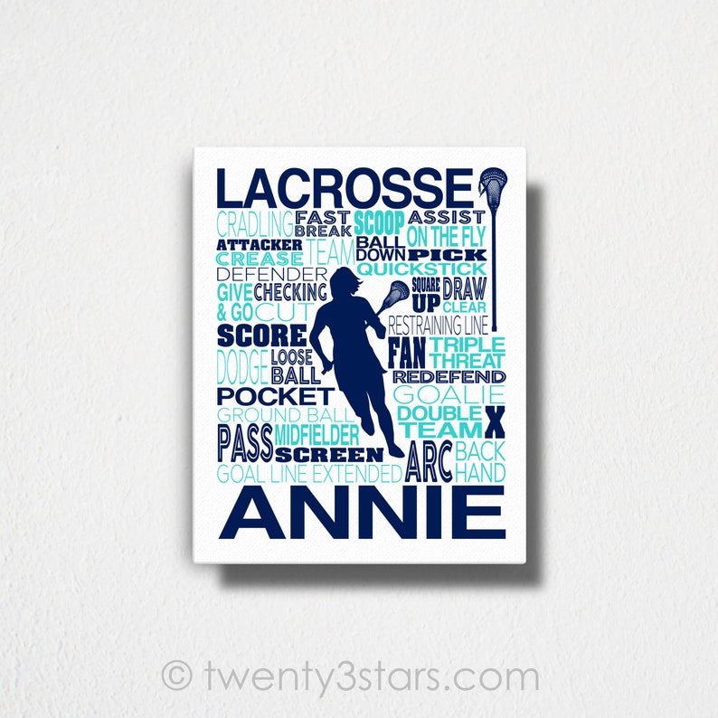 Personalized Lacrosse Poster: Custom Team Colors, Girl's Sports Decor ...