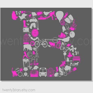 Letter B Poster, Letter B is for Art, B Nursery Wall Art Print, Baby ...