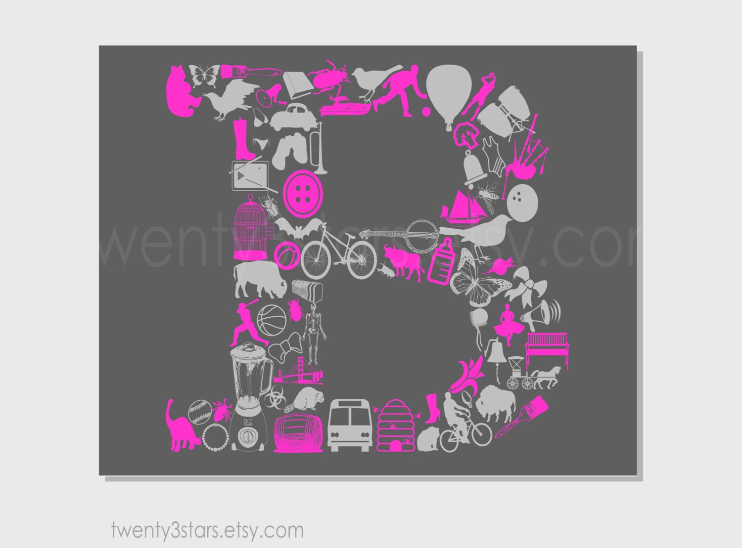 Letter B Poster Letter B is for Art B Nursery Wall Art - Etsy