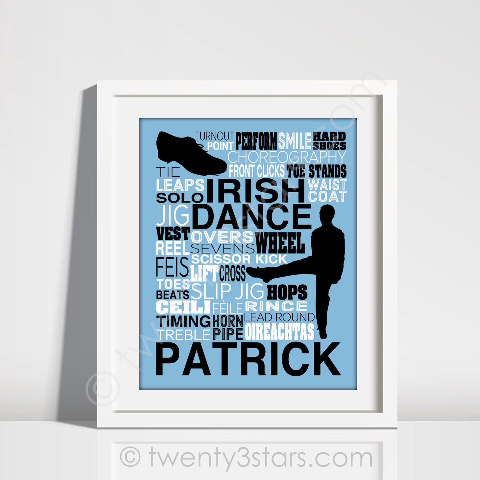 Boy's Irish Dance Poster Boys Irish Dance Art Custom | Etsy