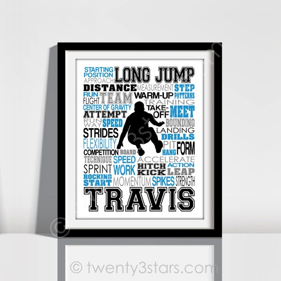 Long Jump Gift Long Jump Typography Poster Track and Field | Etsy