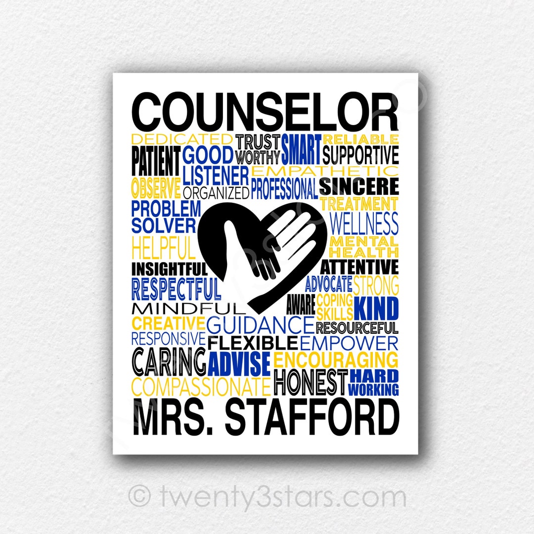Personalized School Counselor Poster, Educator Gift, Gift for School ...