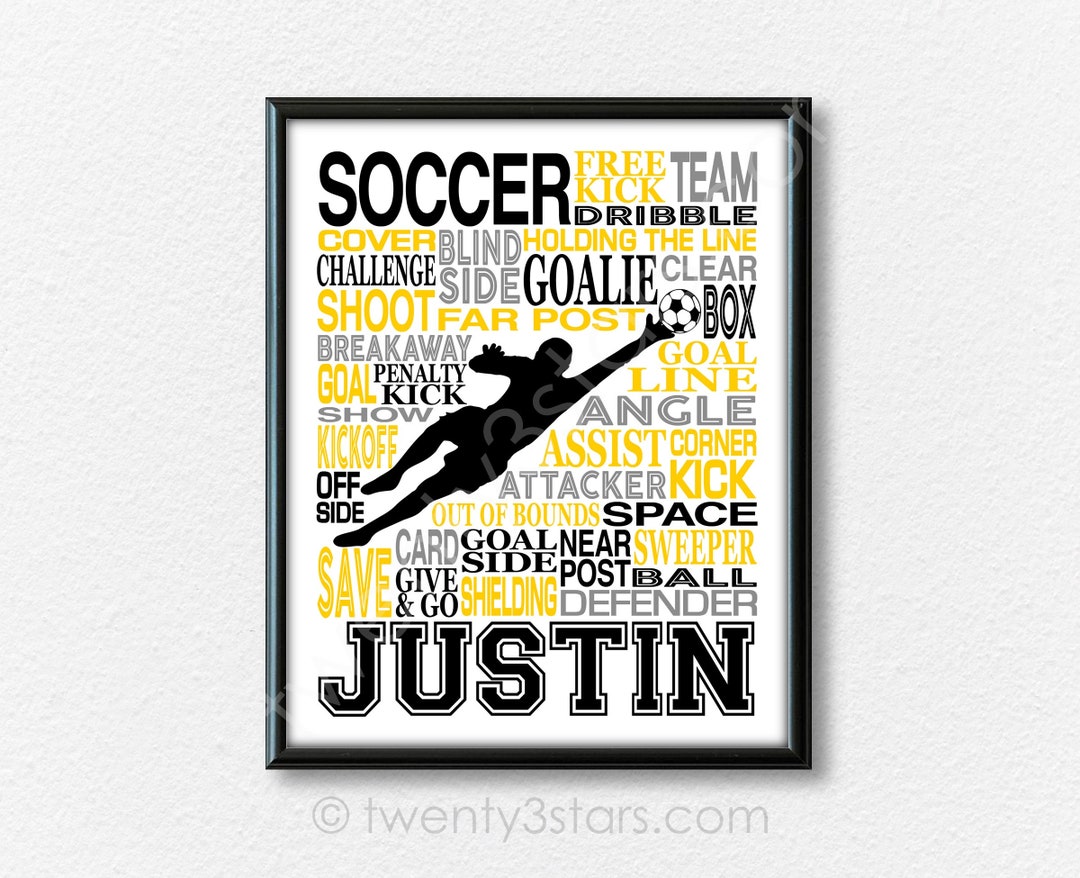 Personalized Soccer Goalie Poster Soccer Goalie Art Soccer - Etsy