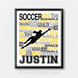 Personalized Soccer Goalie Poster, Soccer Goalie Art, Soccer Goalie ...