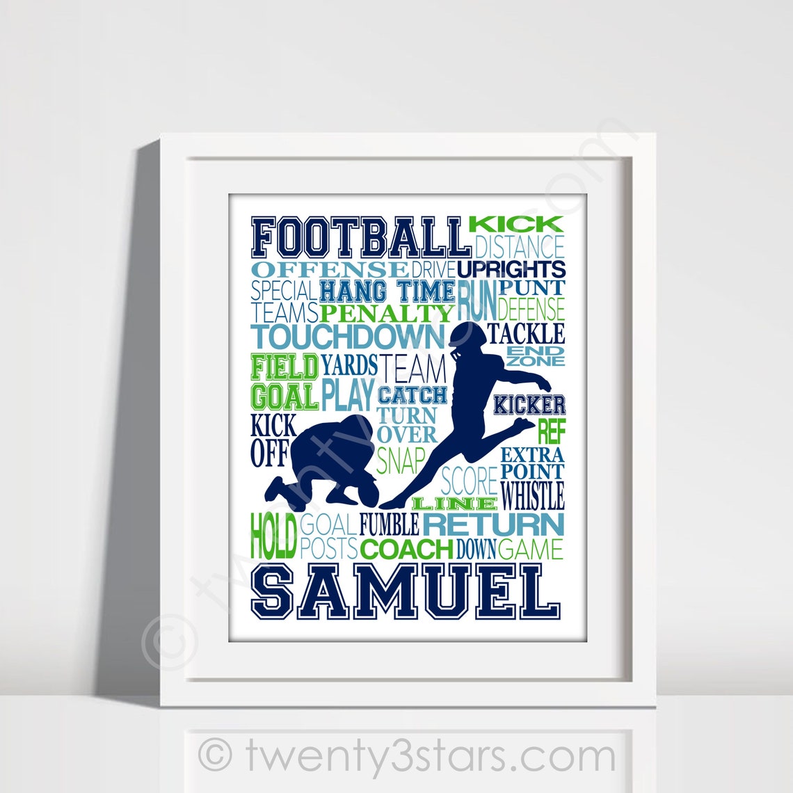 Football Kicker Art Football Typography Poster Football Team - Etsy