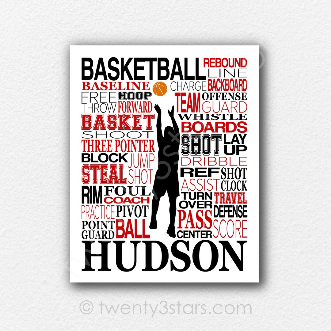Basketball Poster, Basketball Typography Art, Basketball Gift ...
