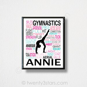Gymnastics Word Art, Gymnastics Gift, Gift for Gymnasts, Gymnastics ...