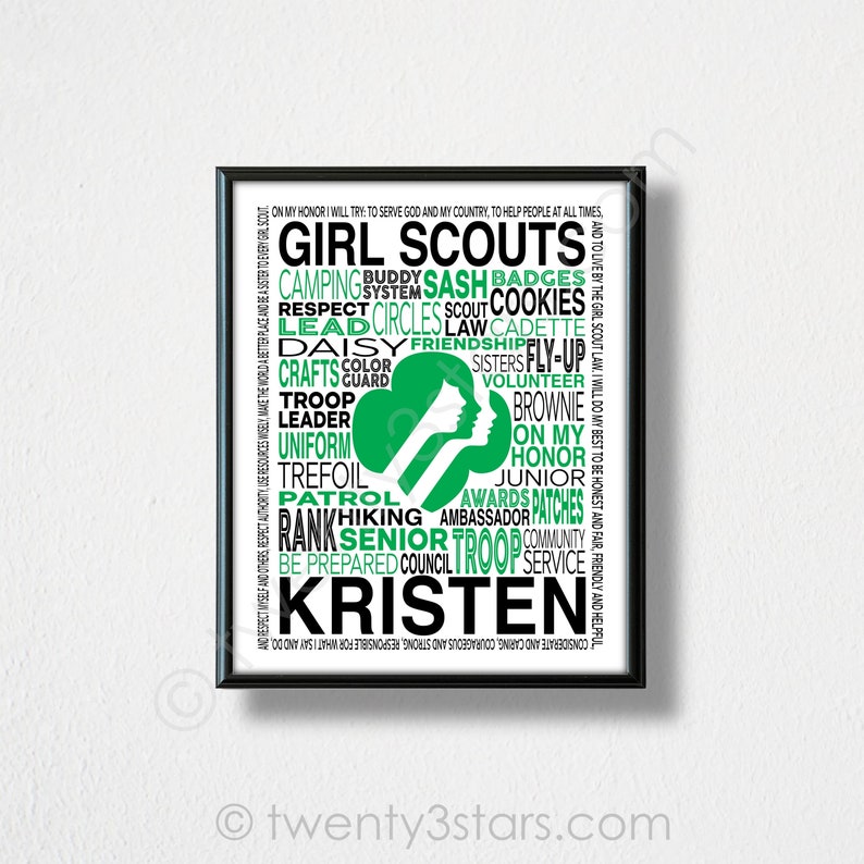 Girl Scouts Poster Girls Scouts Art Gift for Girl Scout - Etsy