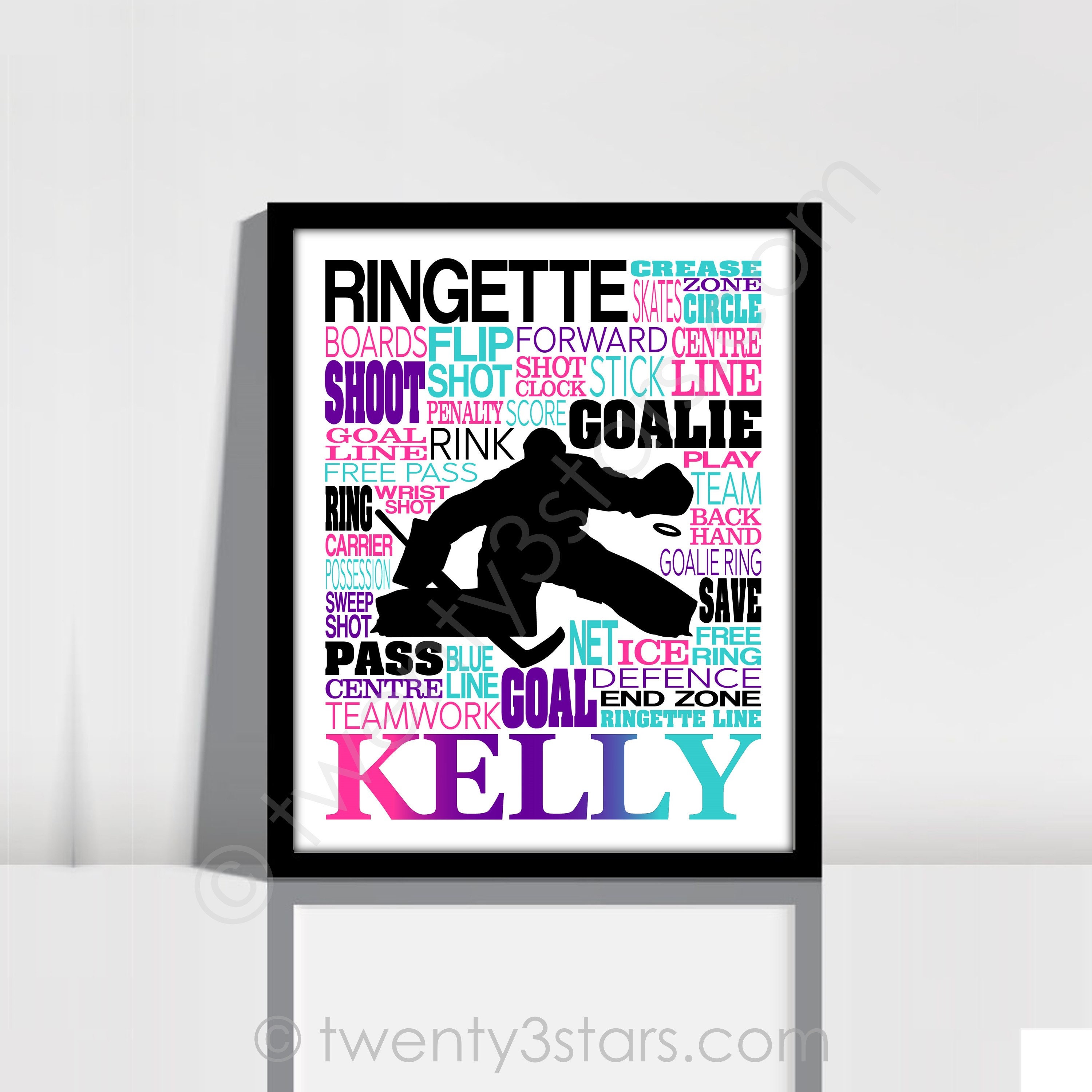Ringette Team Art Print - Personalized Colors and Names - Etsy Canada