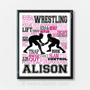 Personalized Girl's Wrestling Poster: Custom Colors, Wrestler Art - Etsy
