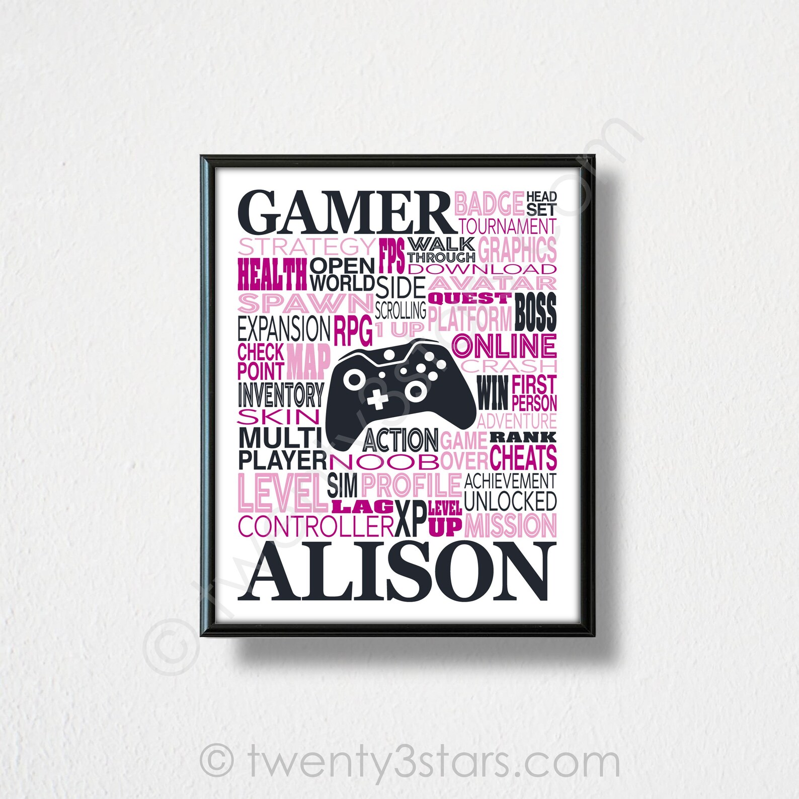 Gamer Typography Poster Gamer Wall Art Gaming Poster Gamer - Etsy