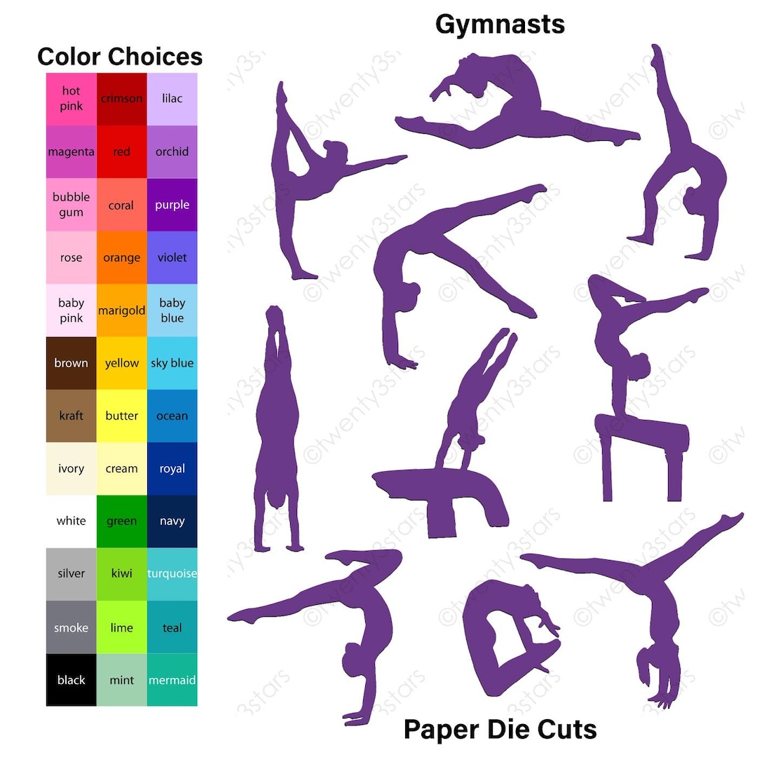Gymnastics Paper Die Cuts: Scrapbooking, Cupcake Toppers - Etsy