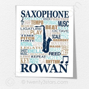 Saxophone Typography Poster, Gift for Saxophone Player, Saxophone ...
