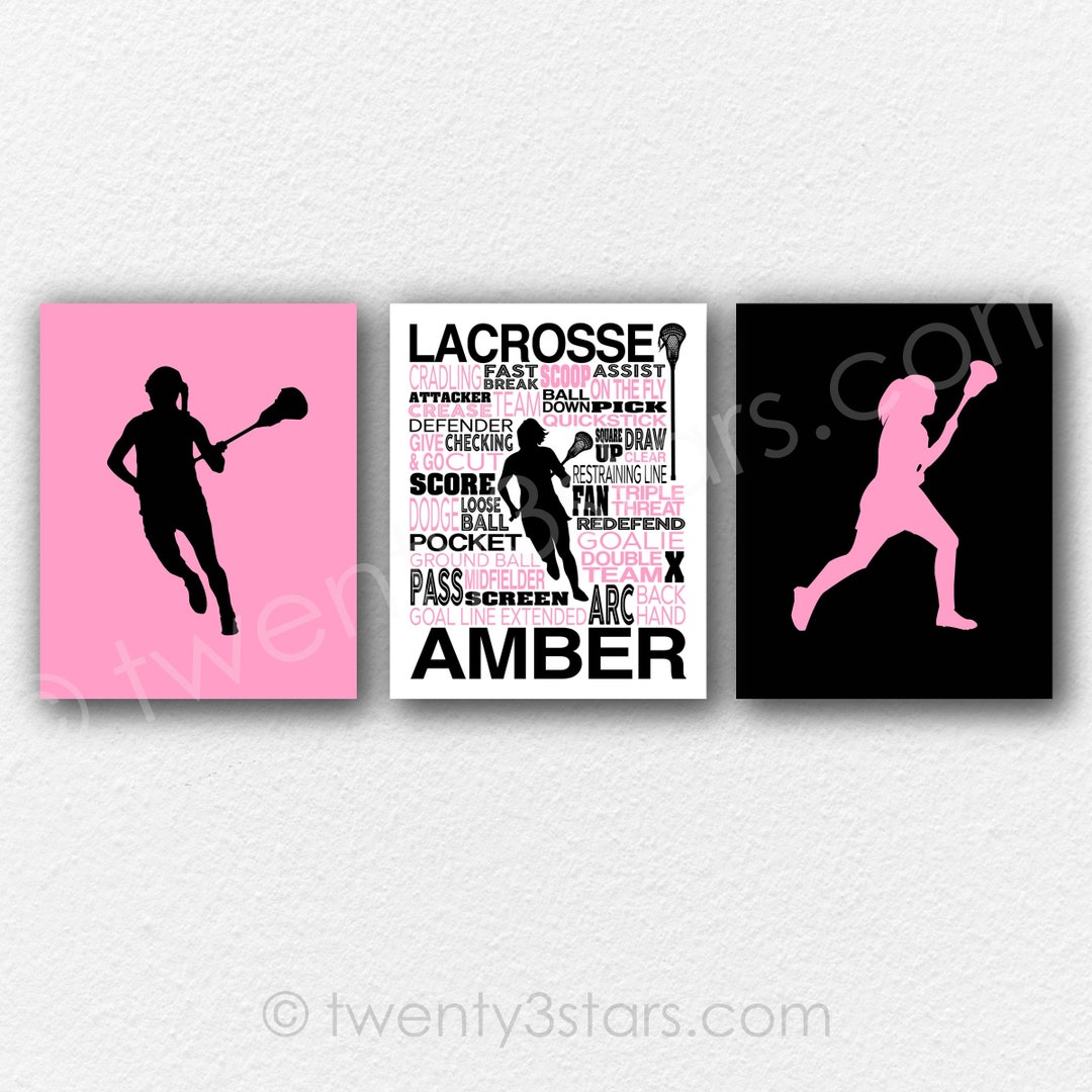 Personalized Lacrosse Art Poster: Custom Colors, LAX Player Gift - Etsy
