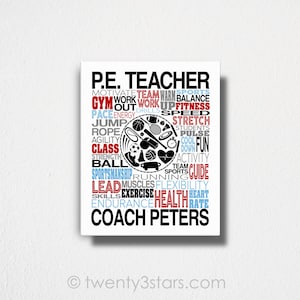 PE Coach Poster, P.E. Educator Gift, Gift for PE Teacher, Teacher Gift ...