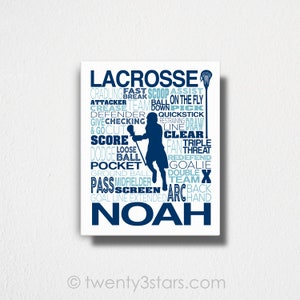 Lacrosse Typography Poster, Boy's Lacrosse Gift, Lacrosse Coach Gift ...