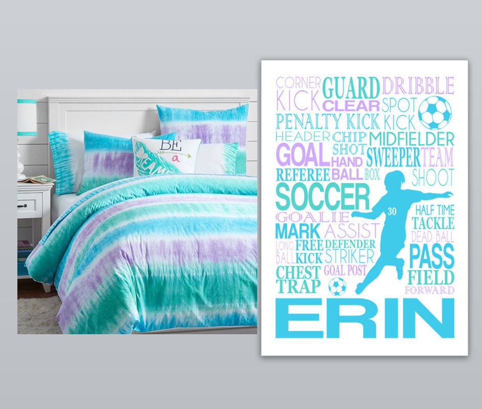 Girl's Soccer Poster Girls Soccer Typography Gift for | Etsy