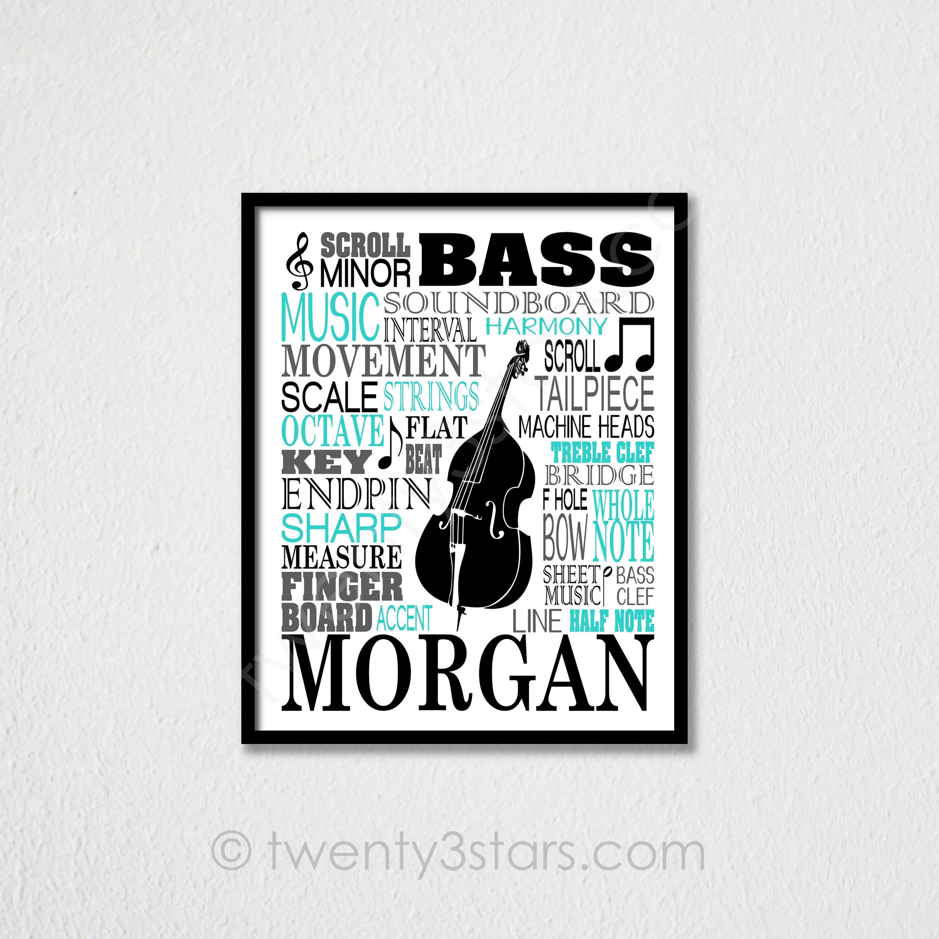 Bass Typography Poster Basist Wall Art Bass Player Gift - Etsy Nederland