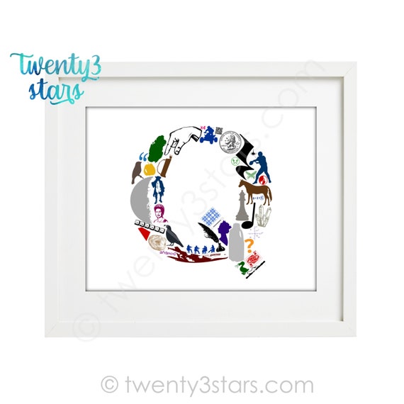 Letter Q Poster Letter Q is For Art Q Nursery Wall Art | Etsy