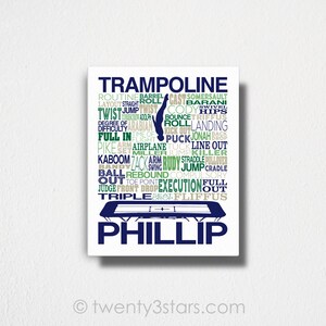 Boy's Trampoline Word Art, Trampolining Gift, Gift for Trampoline ...