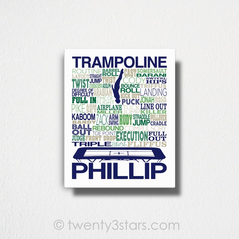 Boy's Trampoline Word Art Trampolining Gift Gift for | Etsy