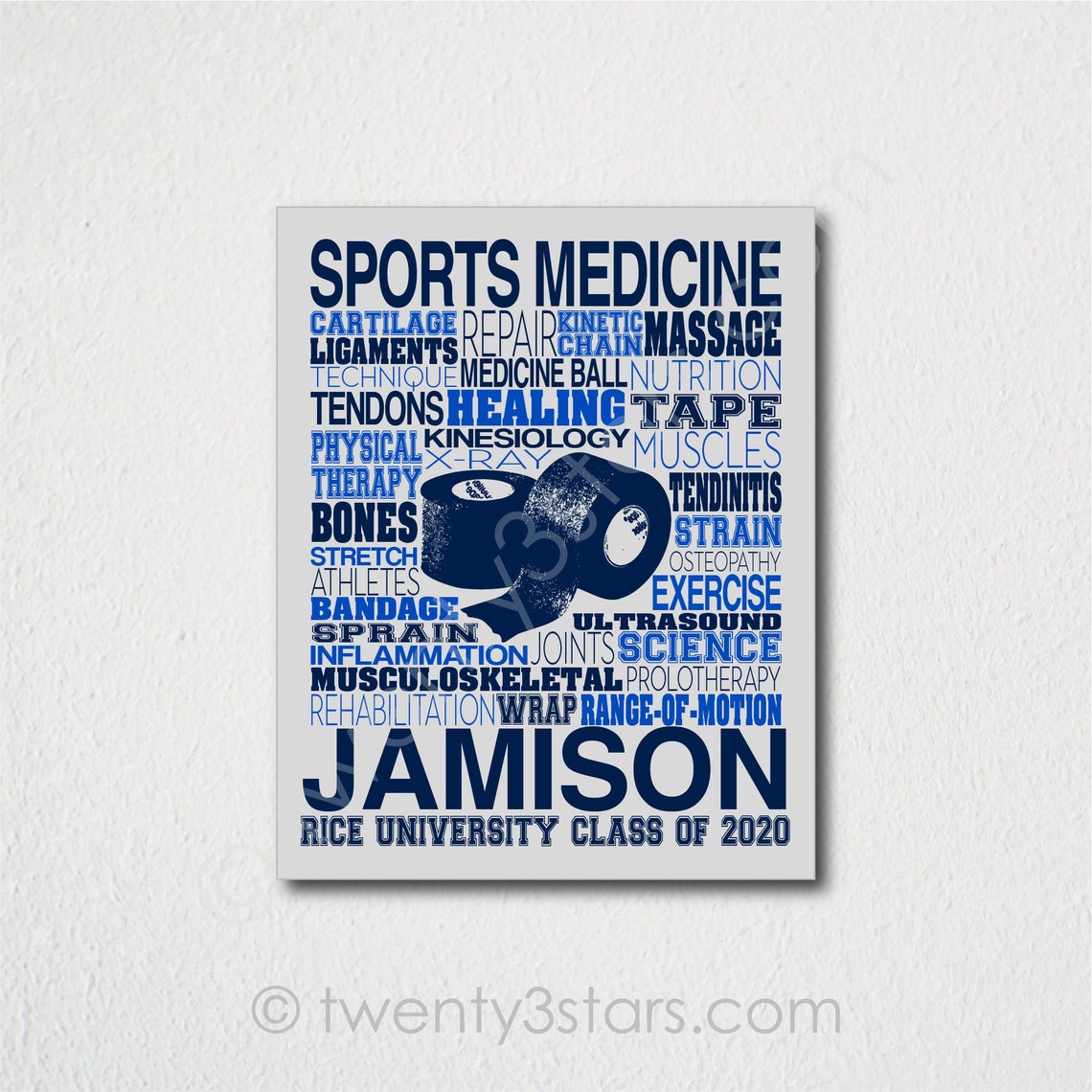 Sports Medicine Typography Poster Advanced Sports Medicine | Etsy