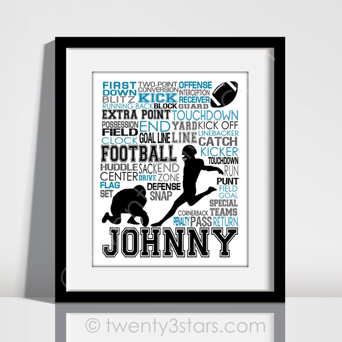 Football Kicker Art Football Typography Poster Football Team | Etsy