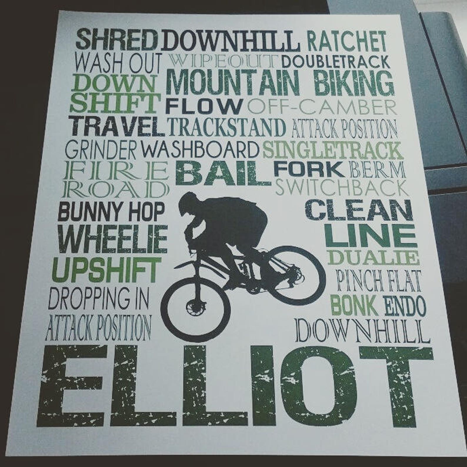 Mountain Biking Posters Bike Art Mountain Biker Gift | Etsy