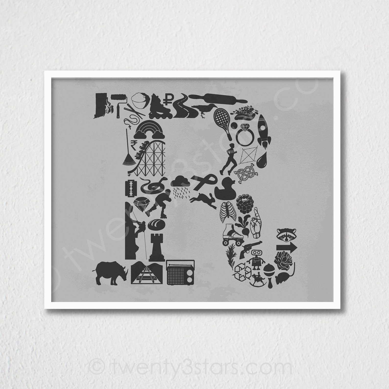Letter R Poster Letter R is for Art R Nursery Wall Art - Etsy