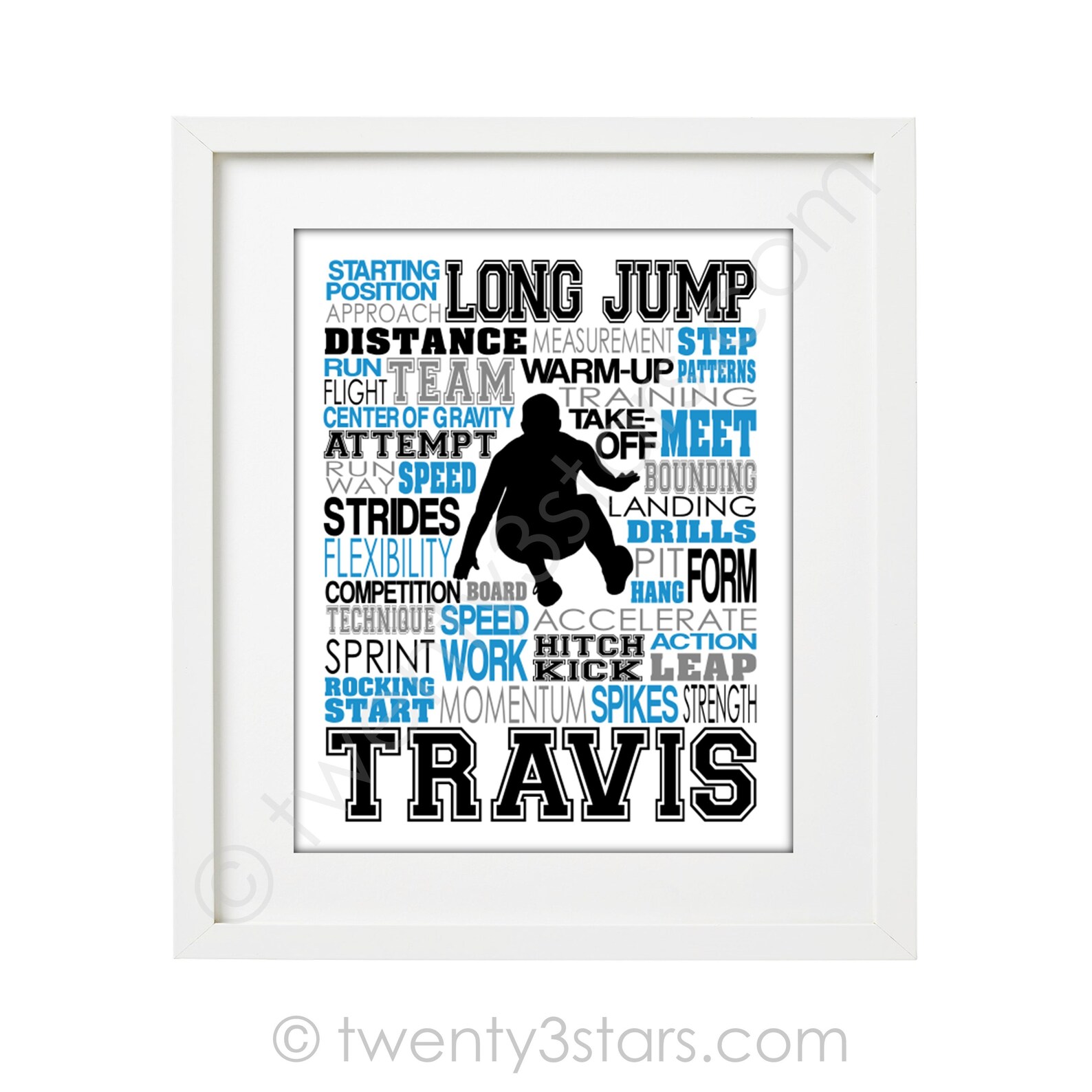 Long Jump Art Print Long Jump Typography Poster Track and | Etsy
