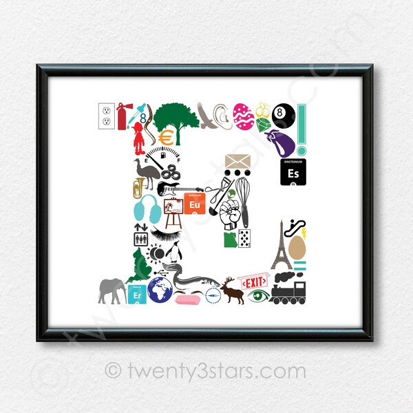 Letter E Wall Art - Etsy
