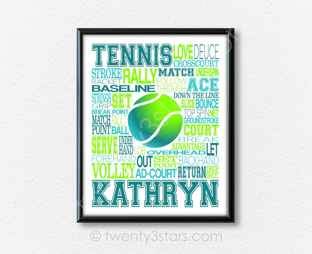 Tennis Word Art Tennis Ball Art Tennis Art Tennis Player - Etsy