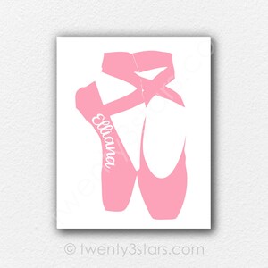 Ballet Slippers Poster, Ballerina Art, Personalized Ballerina Gift ...