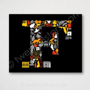 Letter F Poster, Letter F is for Art, F Nursery Wall Art Print, Baby ...