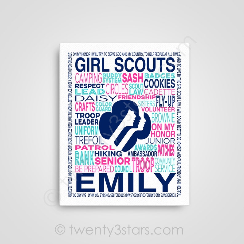 Girl Scouts Poster Girls Scouts Art Gift for Girl Scout - Etsy