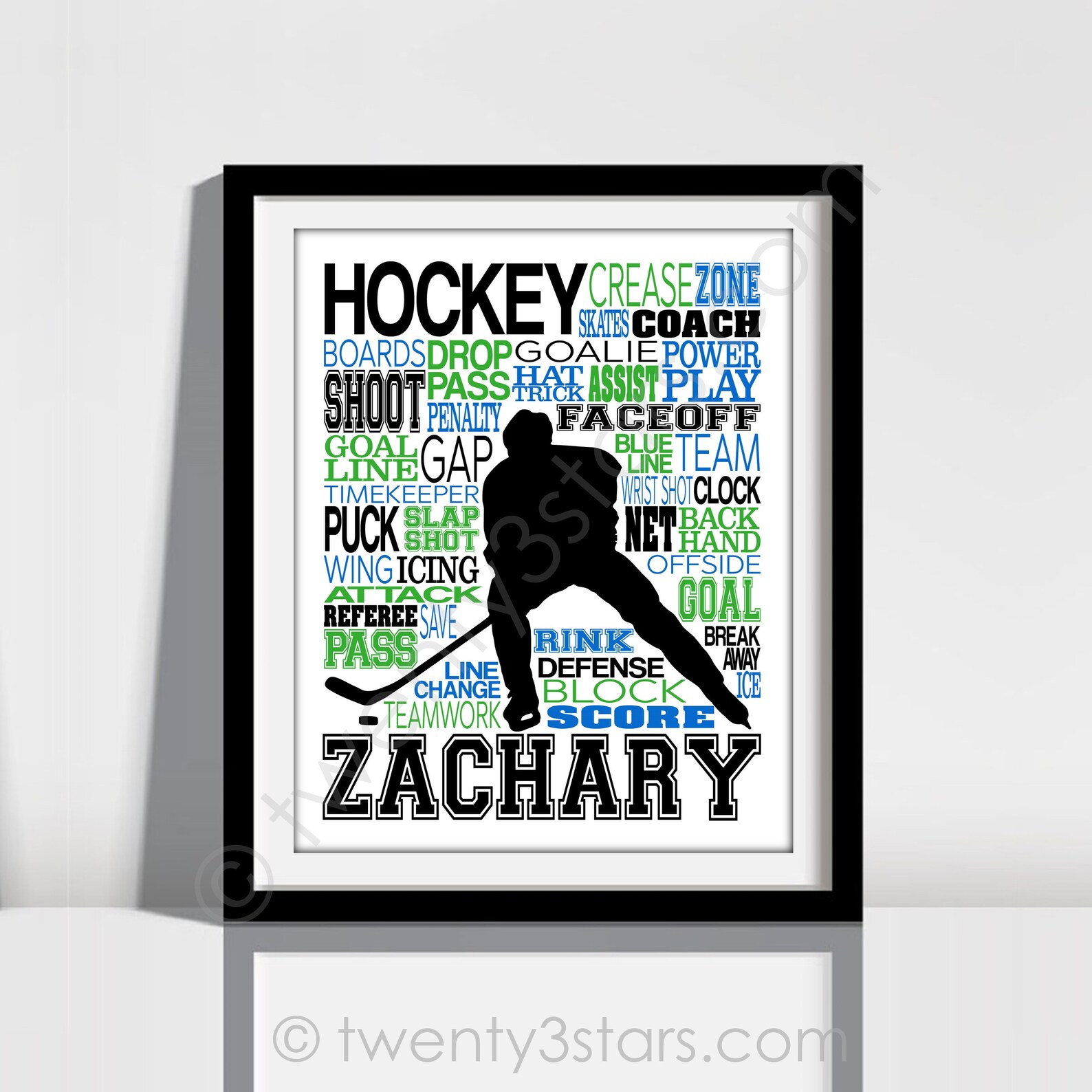 Girl's Hockey Poster Girls Hockey Gift Hockey Team Gift - Etsy