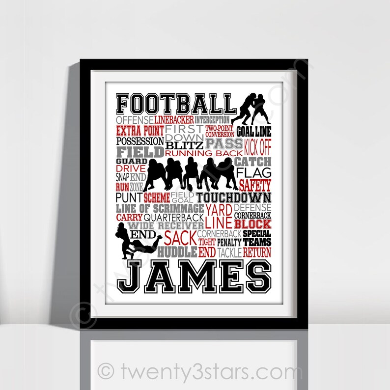 Football Kicker Art Football Typography Poster Football Team | Etsy