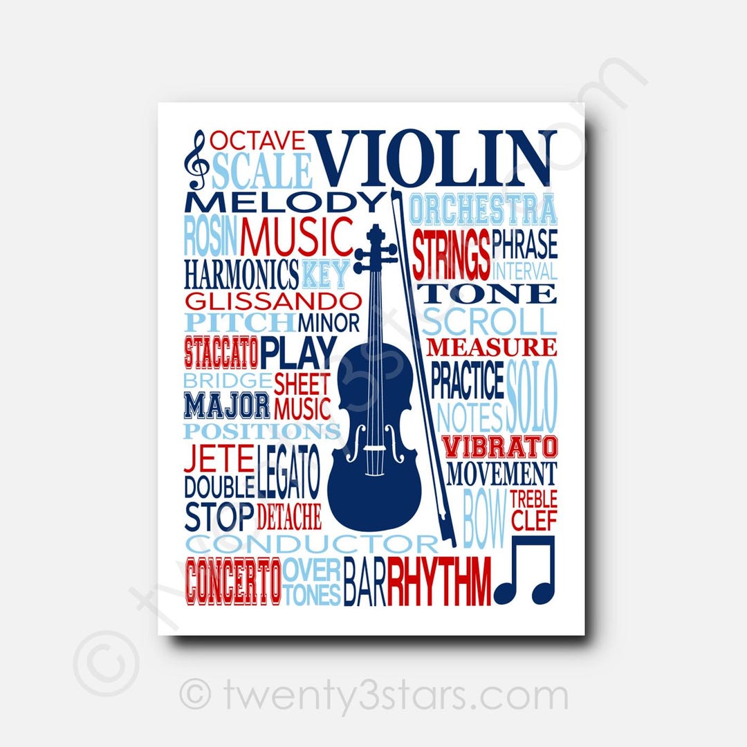 Custom Violin Word Art Poster: Orchestra Music Gift - Etsy