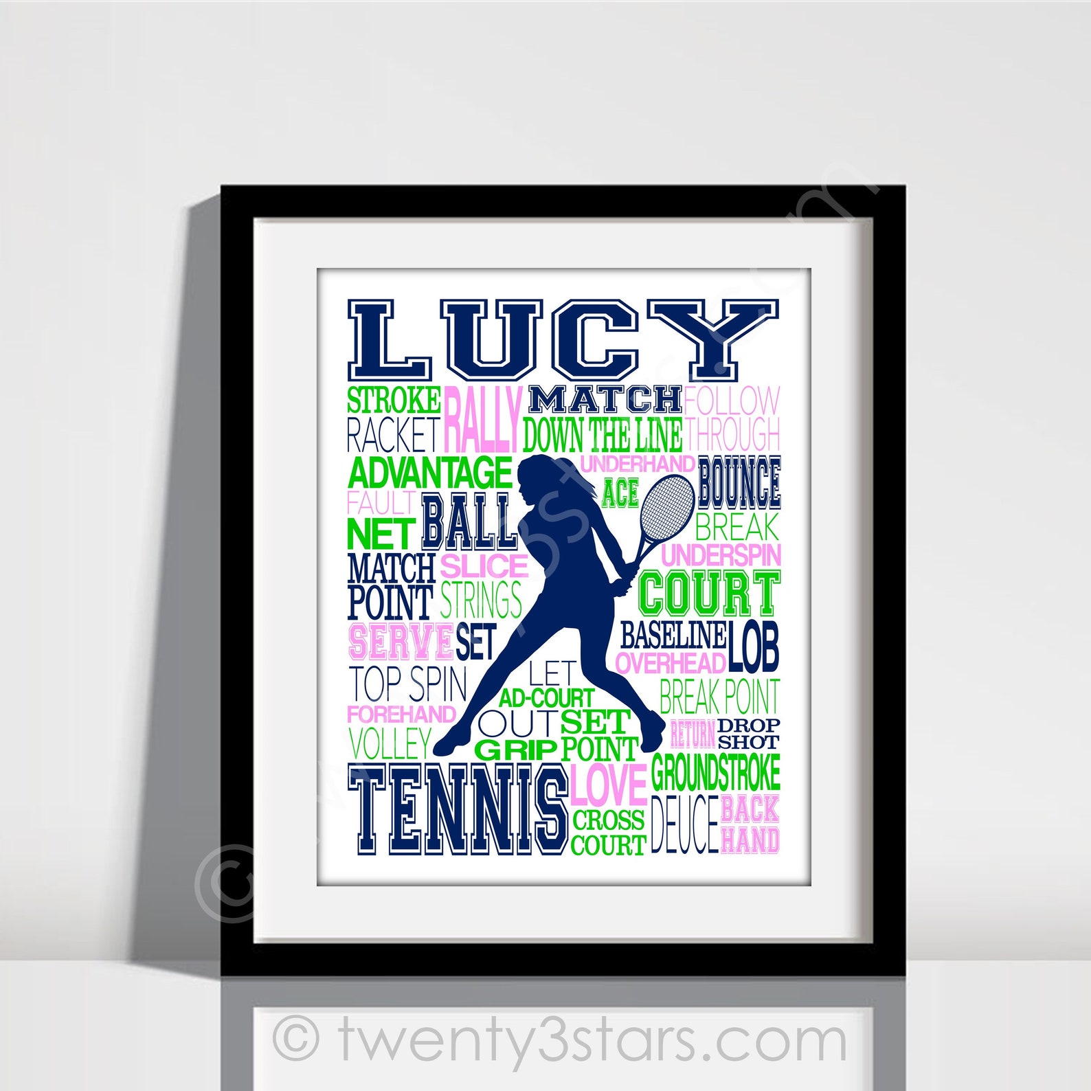 Girl's Tennis Art Prints Tennis Art Tennis Poster | Etsy
