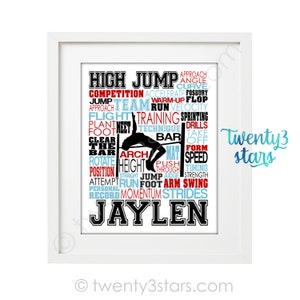 High Jump Gift, High Jump Typography Poster, Track and Field Art, Track ...